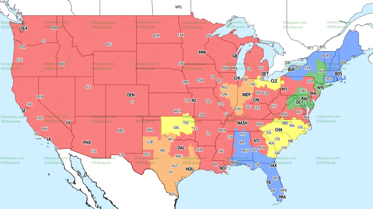 NFL coverage map Week 1: TV schedule for FOX, CBS broadcasts