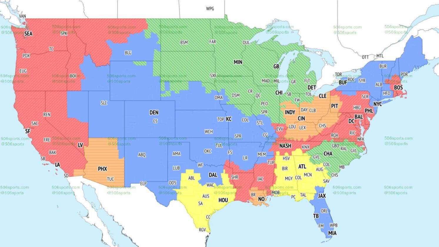 NFL Coverage Map Week 5: TV Schedule for FOX, CBS Broadcasts