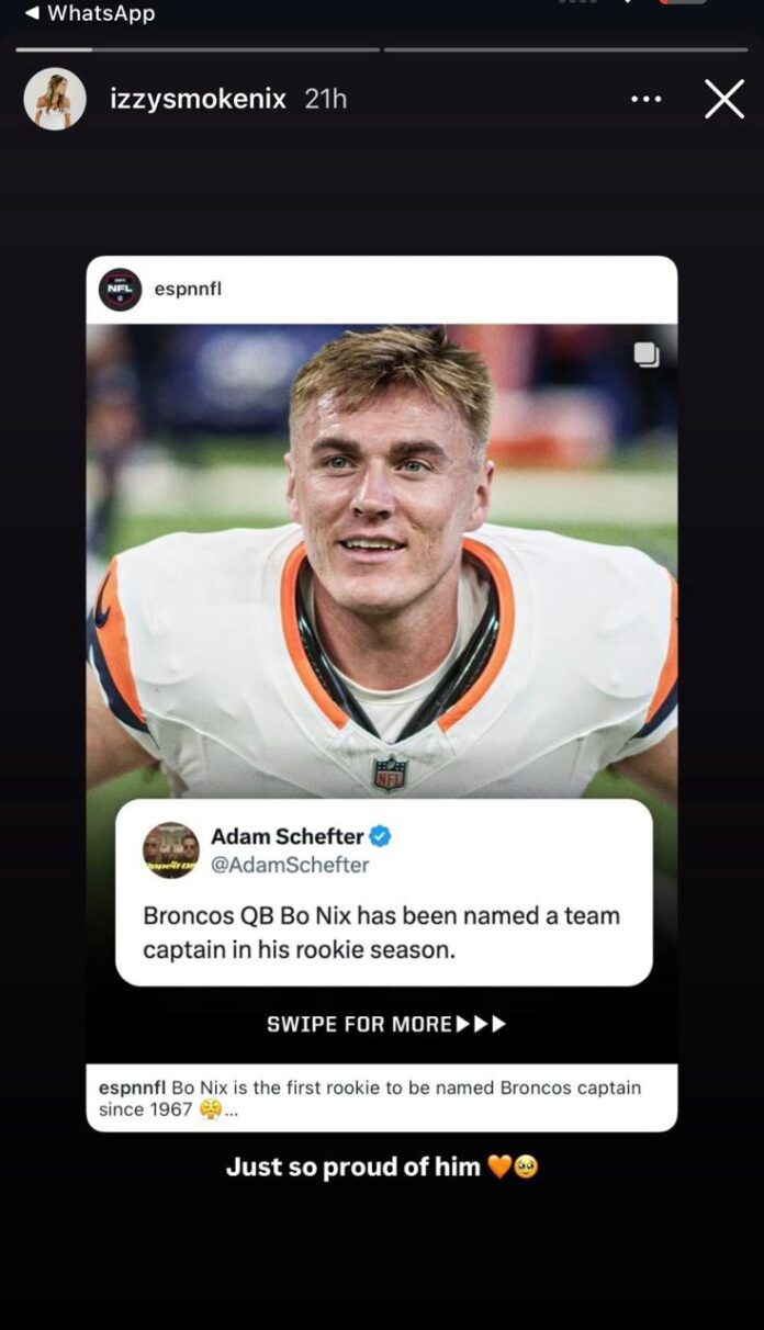 Izzy Smoke Nix Continues To Support Husband as He Is Named Team Captain