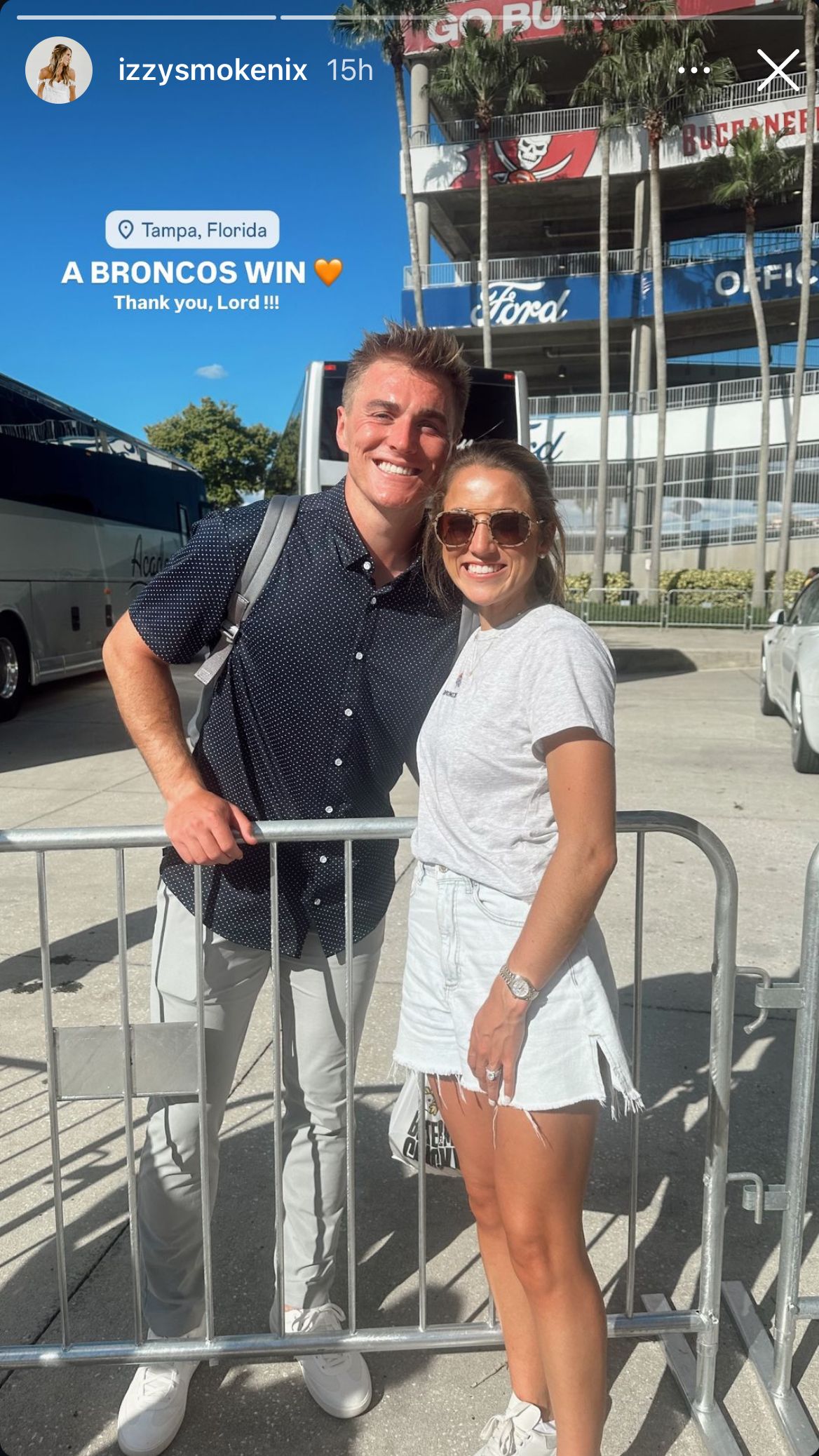 Bo Nix's Wife Izzy Smoke Celebrates QB's First Win With Broncos in ...