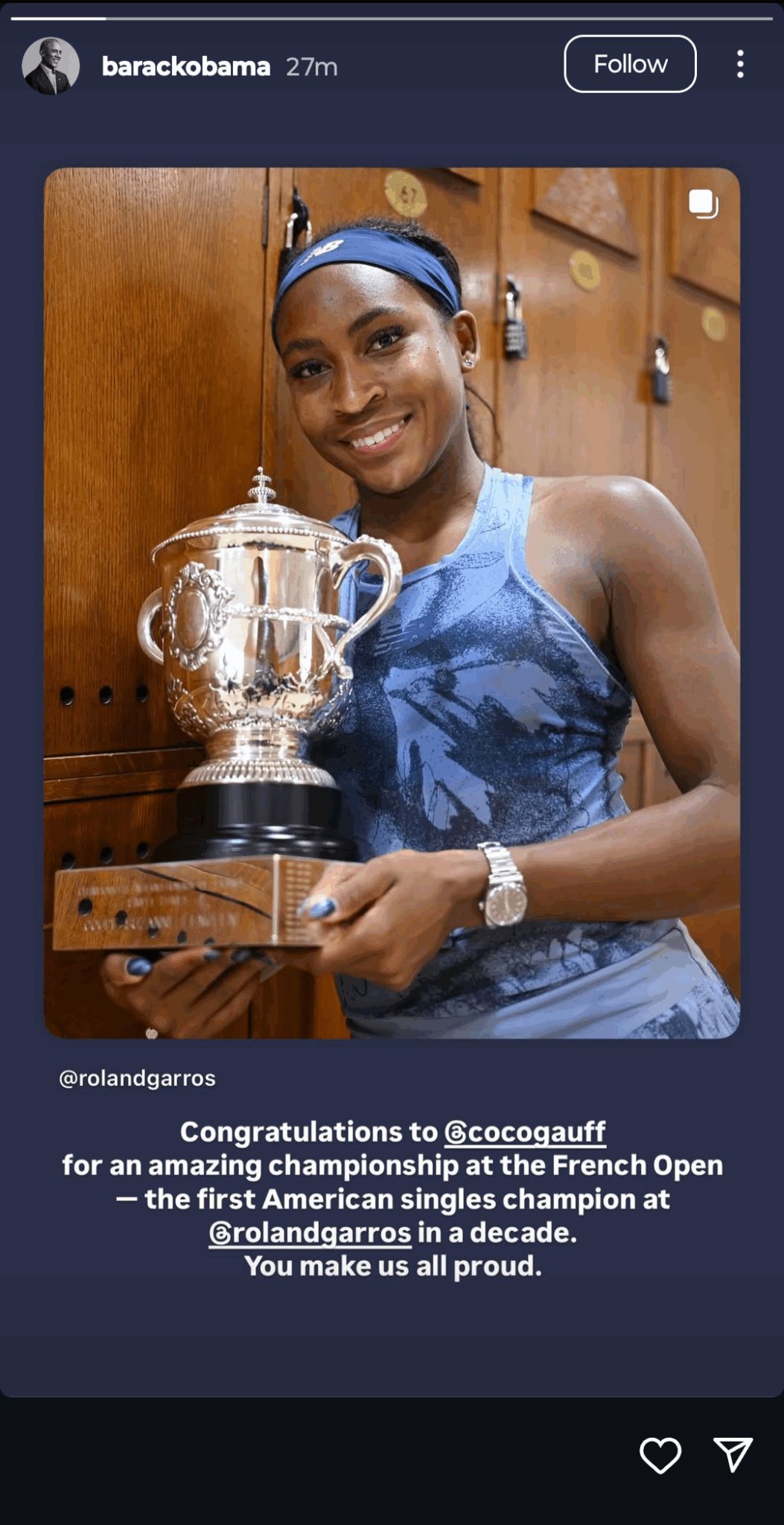 Coco Gauff Showered With Love As Barack-Michelle Obama, Matthew ...