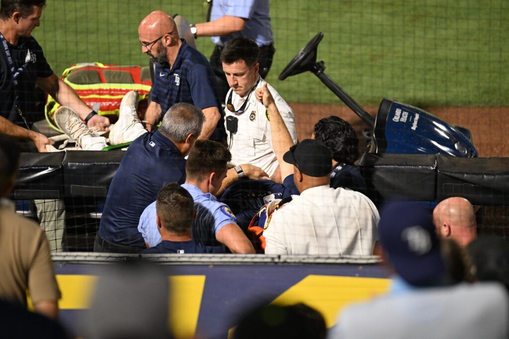 Rays Injury Report: Hunter Bigge Stretchered Off After Brutal 105 mph ...