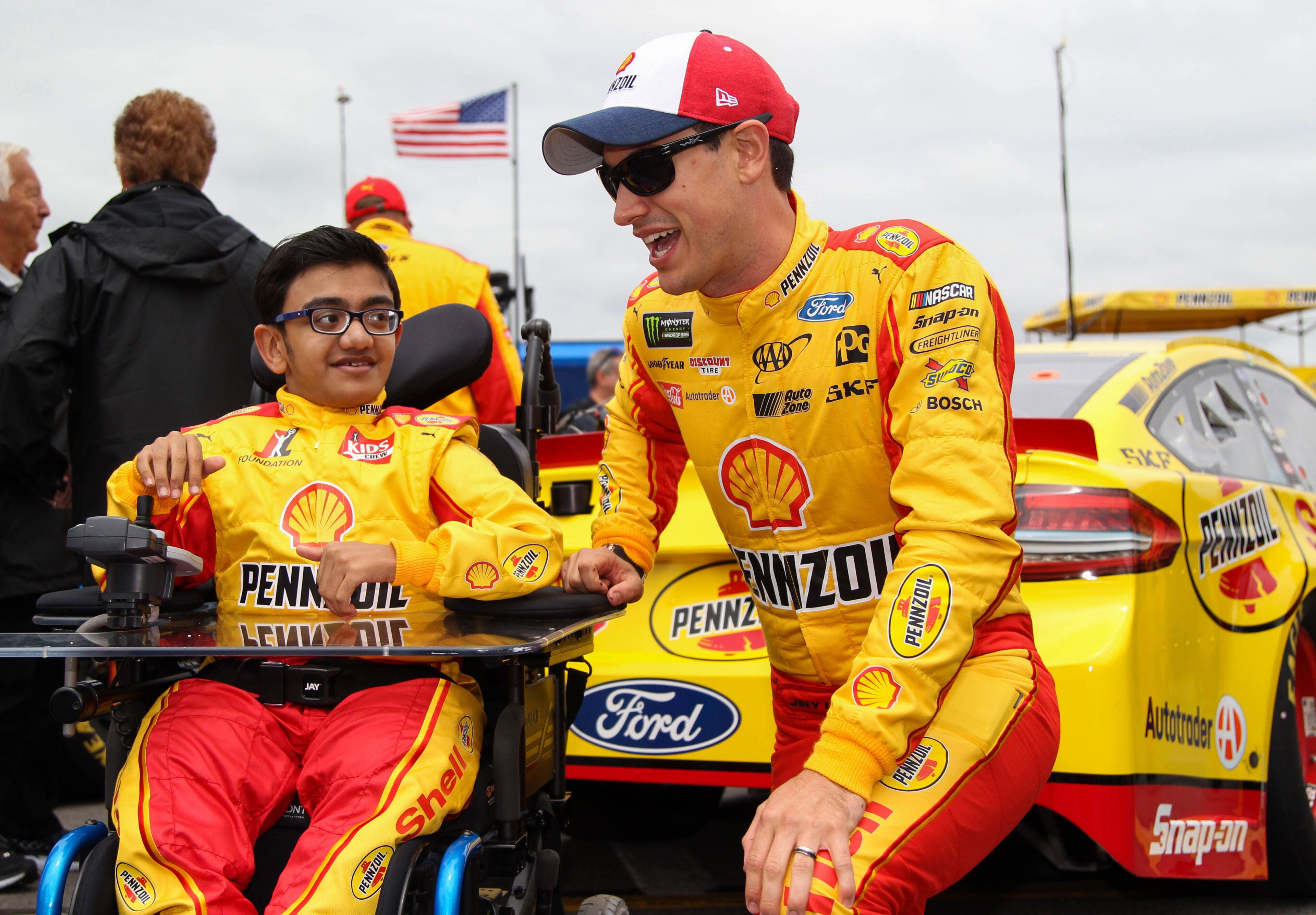 Three-Time NASCAR Champion Joey Logano Visits Yankee Stadium Before ...