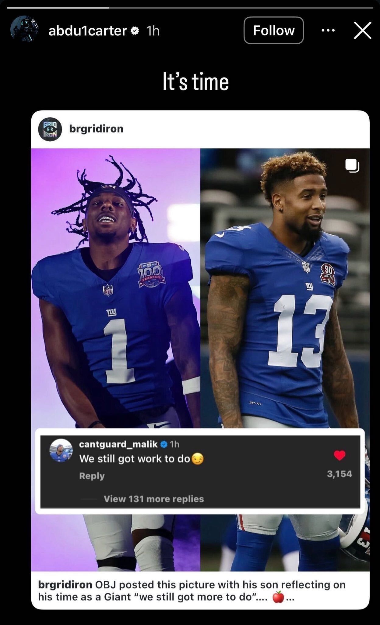 Giants Rookie Abdul Carter Joins Malik Nabers in Pushing for Odell ...