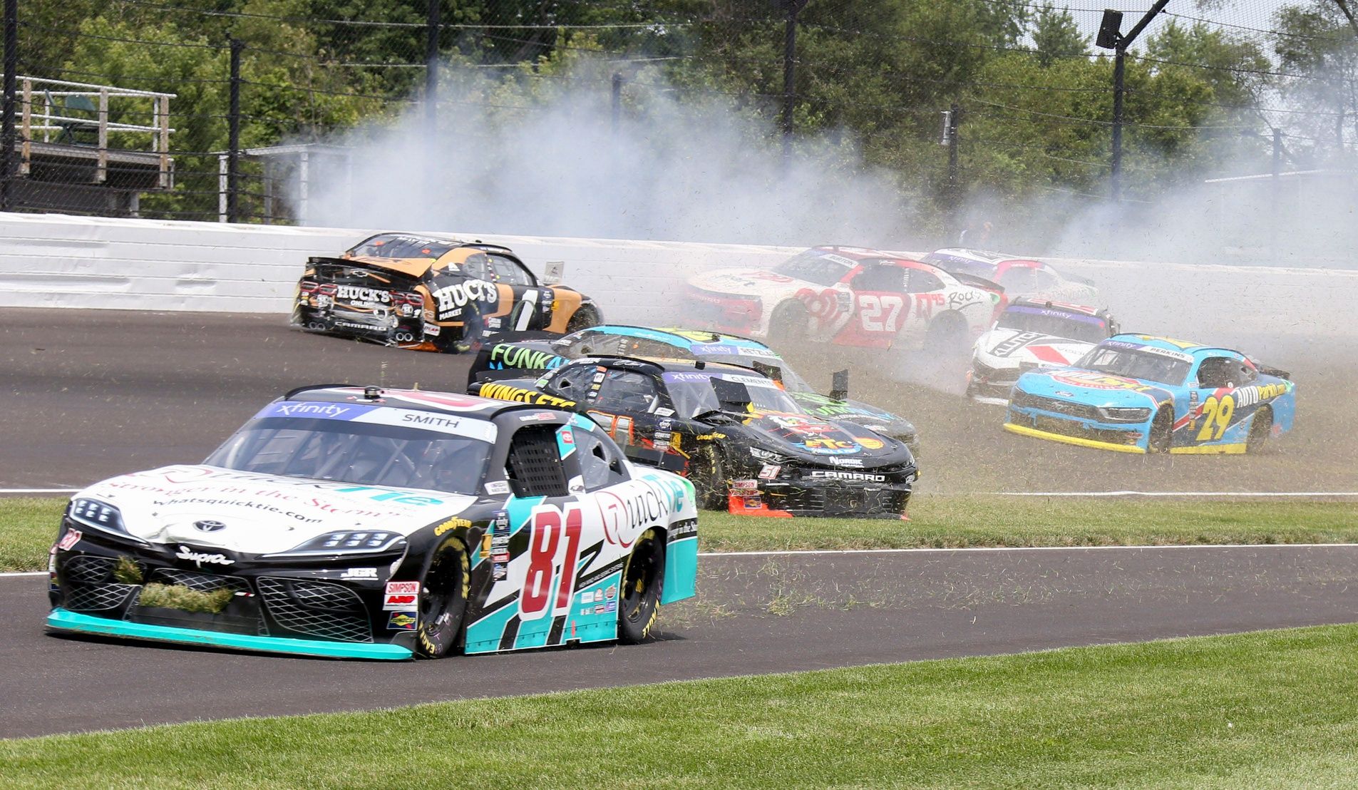 NASCAR Shocked by Wild 23-Car Wreck After Denny Hamlin Spins John ...