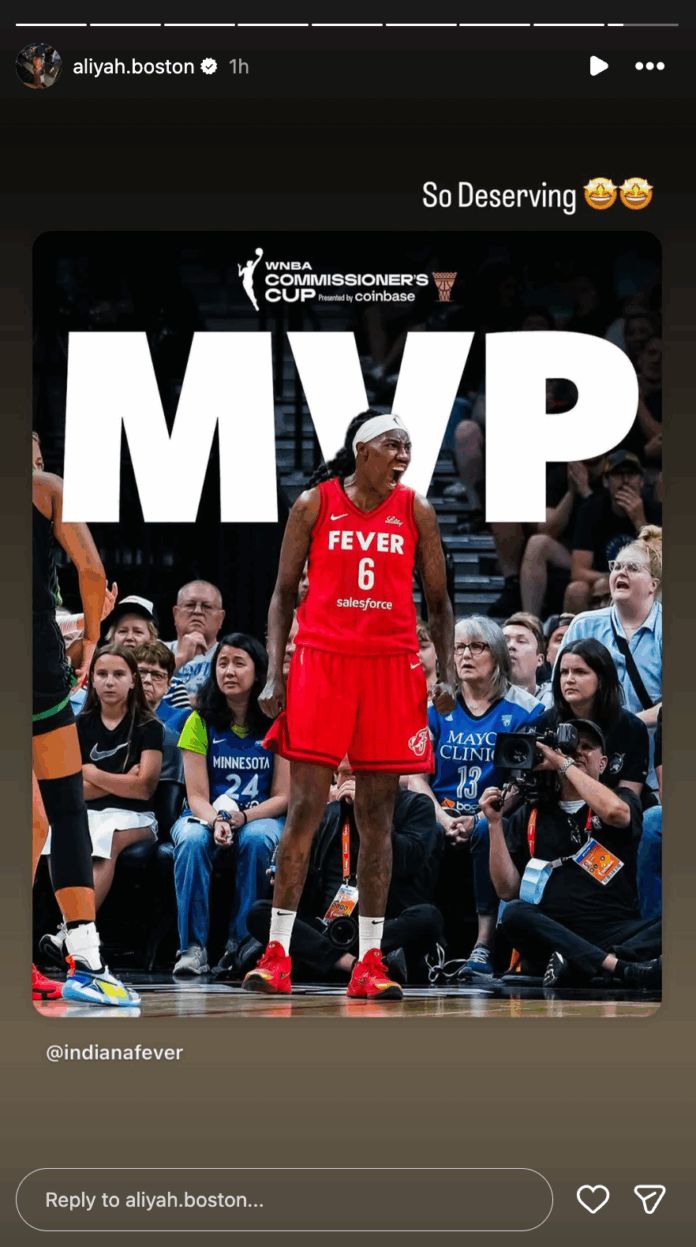 Aliyah Boston Celebrates Natasha Howard's Unanimous Commissioner's Cup ...