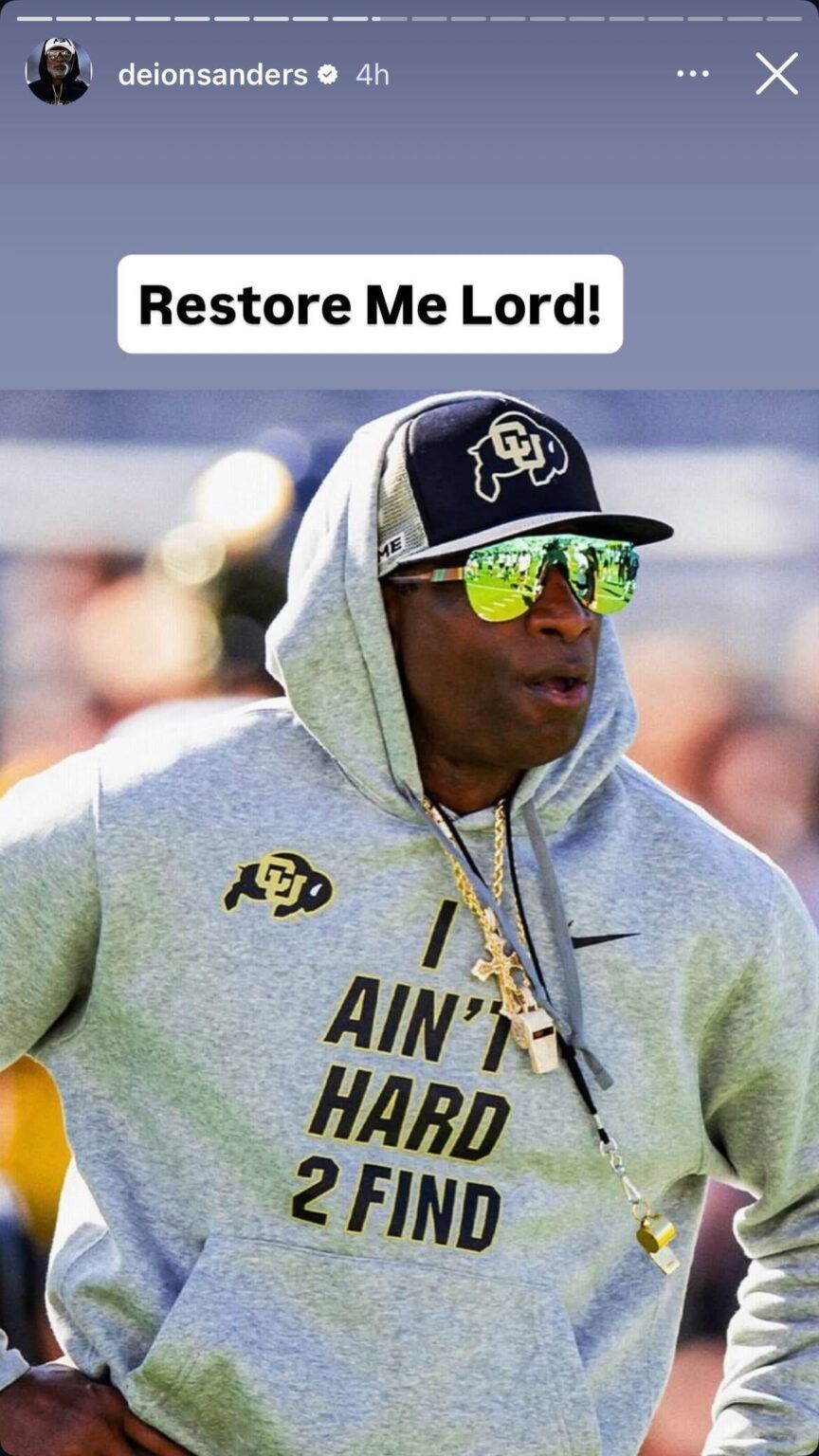 Colorado HC Deion Sanders Posts Emotional 2-Word Cryptic Update Amid Health Struggles