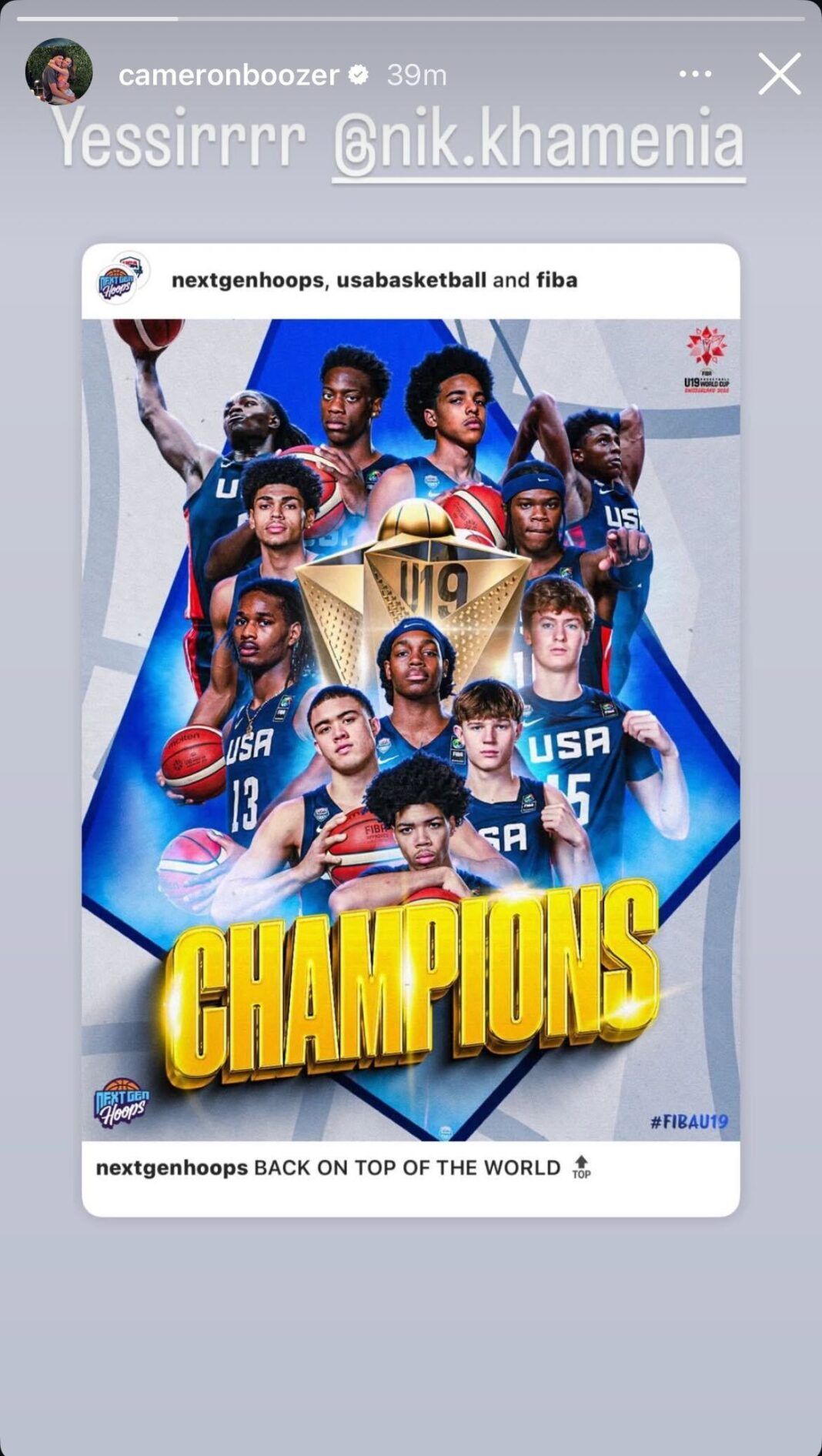 Thrilled to Bits, Cam Boozer Shares Message for Duke Teammate Nik ...