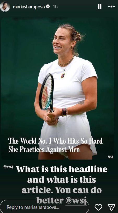 Maria Sharapova Slams Controversial Headline on Aryna Sabalenka’s ...