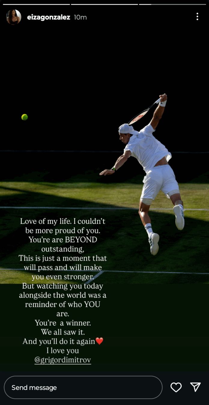 Grigor Dimitrov’s Girlfriend Eiza González Writes a Very Emotional ...