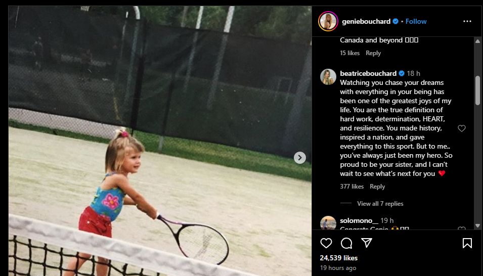 ‘You Gave Everything’ -- Eugenie Bouchard’s Twin Sister Sends Her a ...