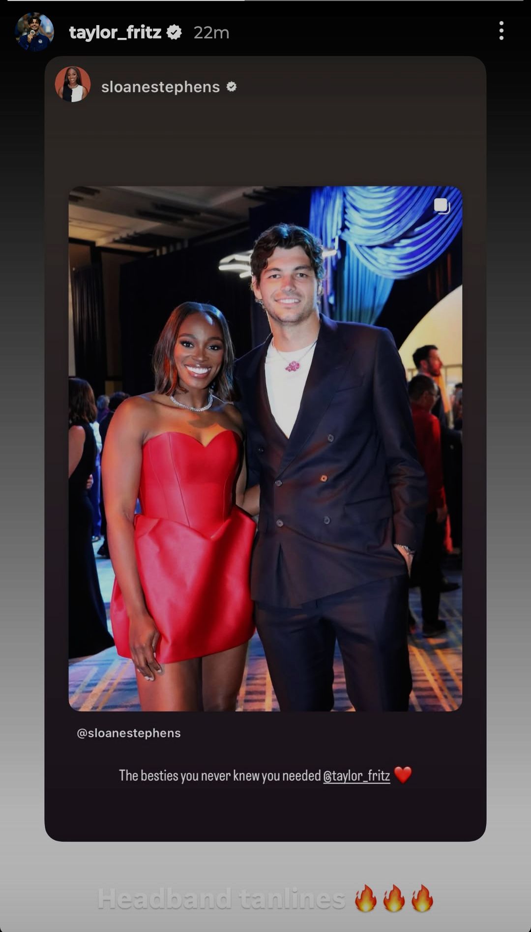 Sloane Stephens Gushes Over Taylor Fritz After Pair’s Unlikely Bond Emerges During Red Carpet Event