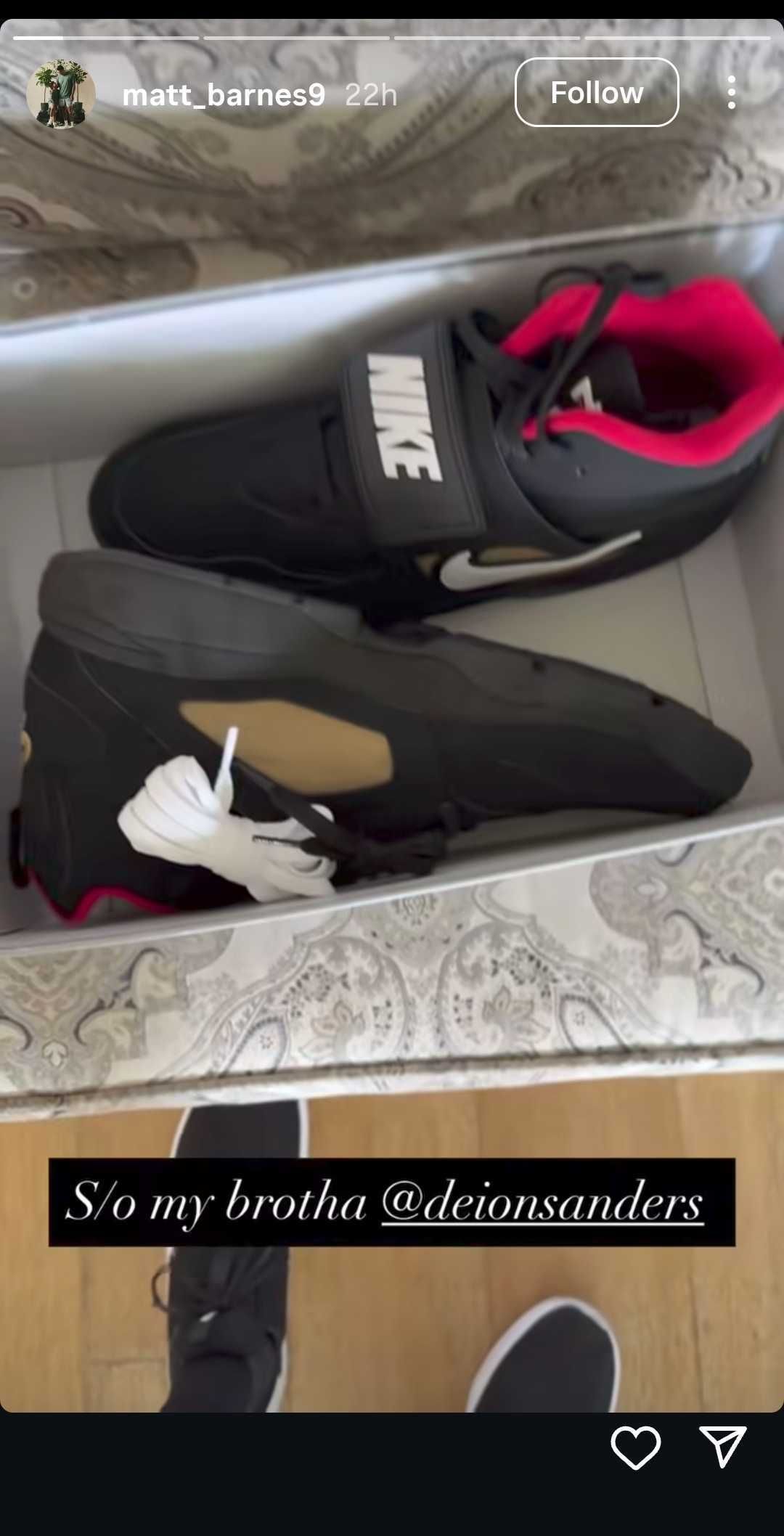 NBA Legend Matt Barnes Shows Off Gift From Deion Sanders With Message for Coach Prime