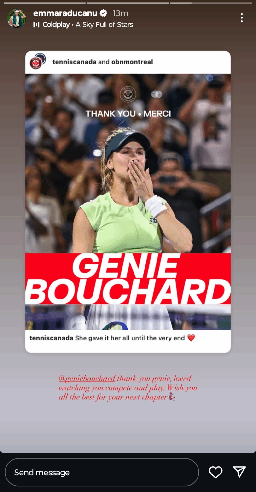 Emma Raducanu Sends a Poignant Message to Eugenie Bouchard After She ...