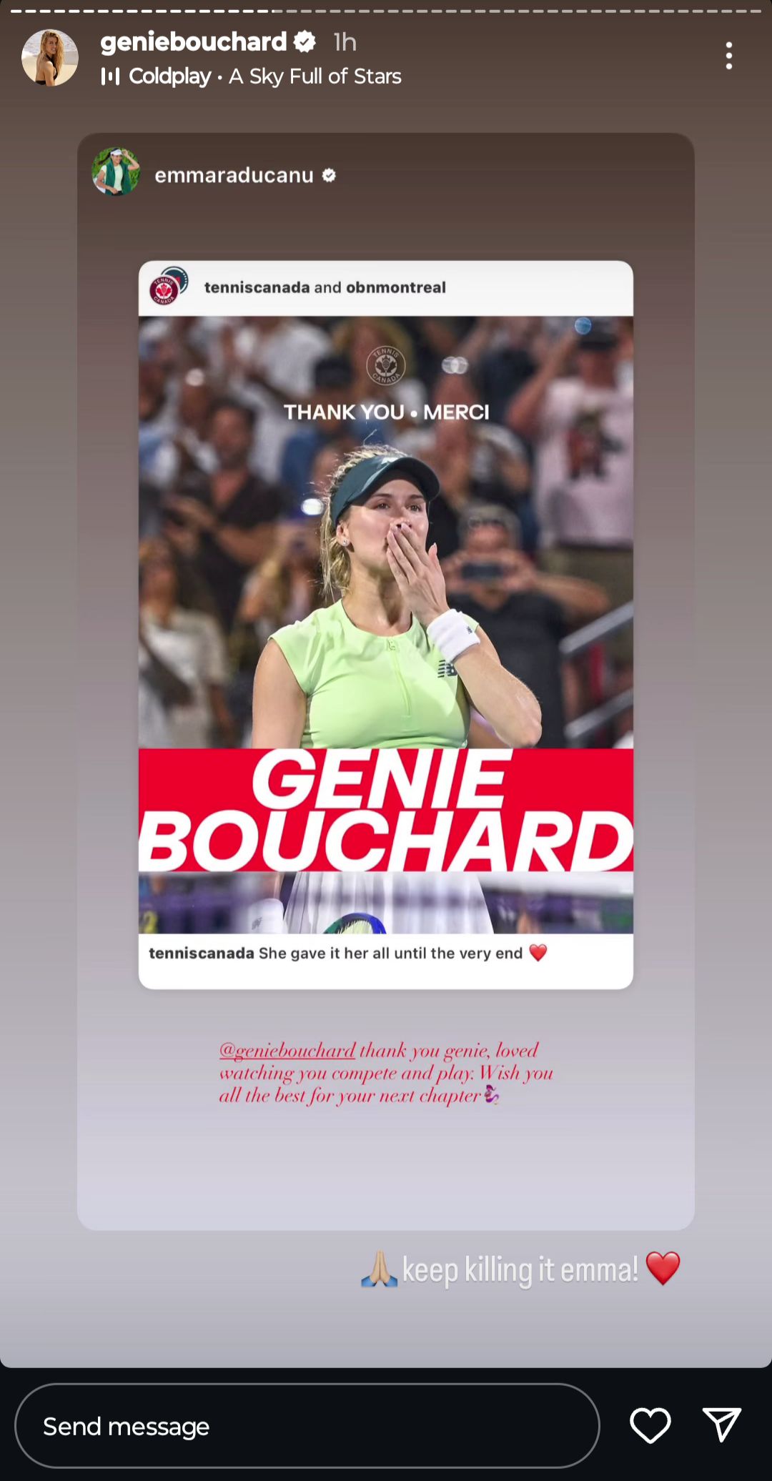 Eugenie Bouchard Sends 4-Word Message to Emma Raducanu After Her Wishes ...