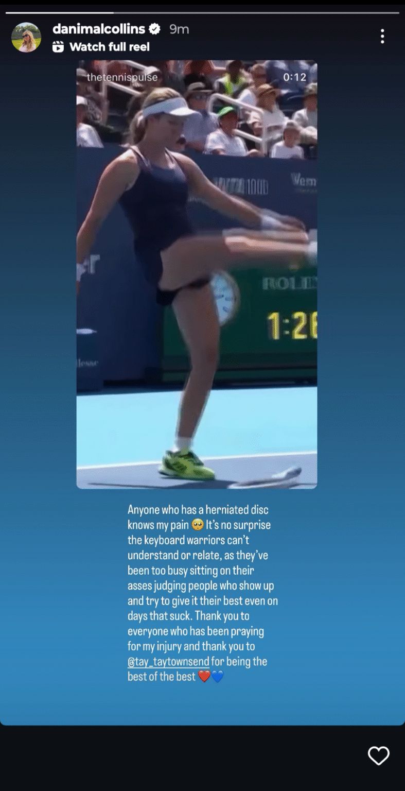 Danielle Collins Fires Back at Online Abuse, Blames Injury for ...