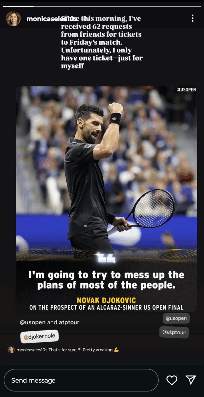 Novak Djokovic’s Box at US Open -- From Monica Seles’ Unexpected ...