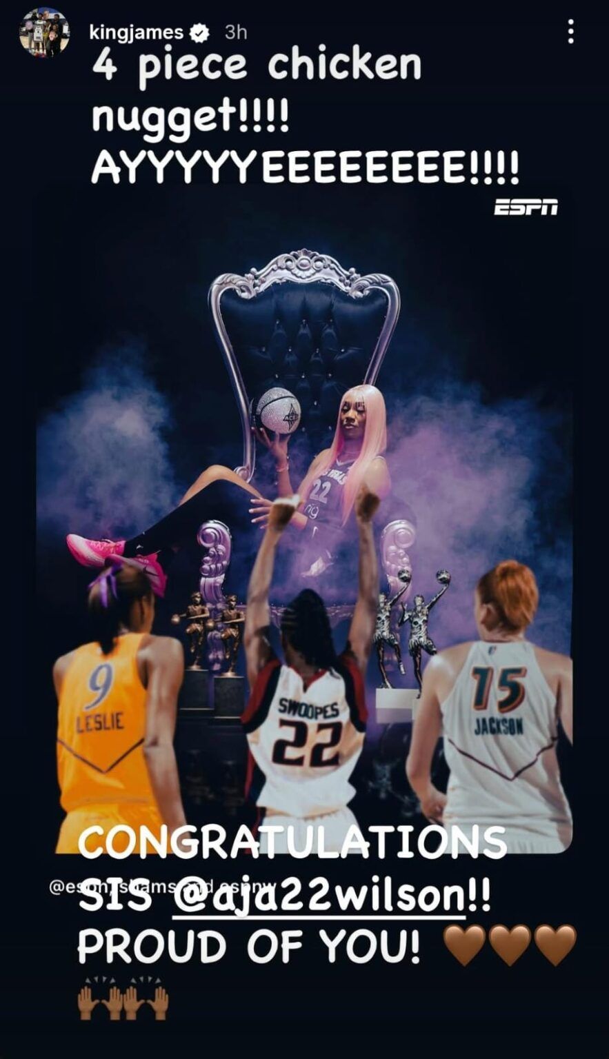 LeBron James Sends Strong Message to A’ja Wilson As MVP Winner Makes ...