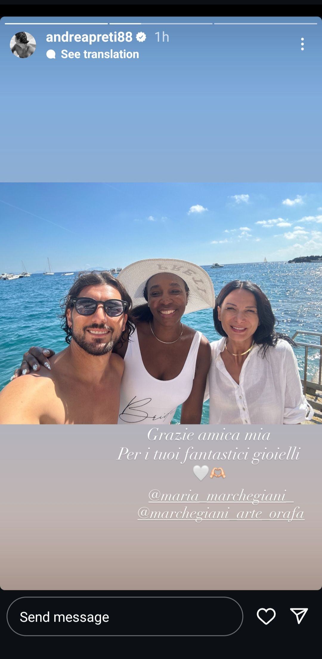 Venus Williams Dons a White ‘Bride’ Swimsuit With Andrea Preti by the ...