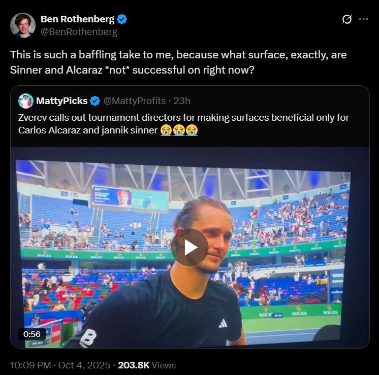 Fans Lash Out at Alexander Zverev as German Echoes Roger Federer's ...