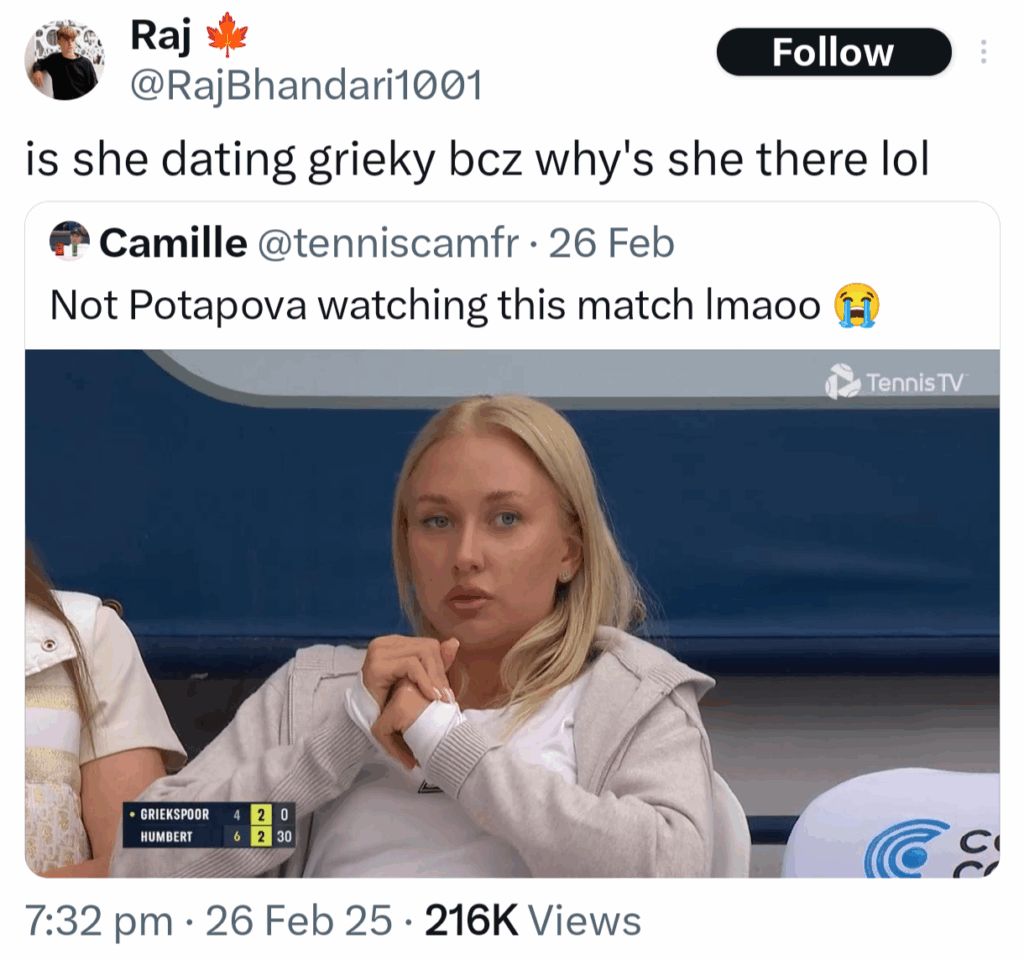 Anastasia Potapova Shows Off Tallon Griekspoor’s Trophy in Vienna ...