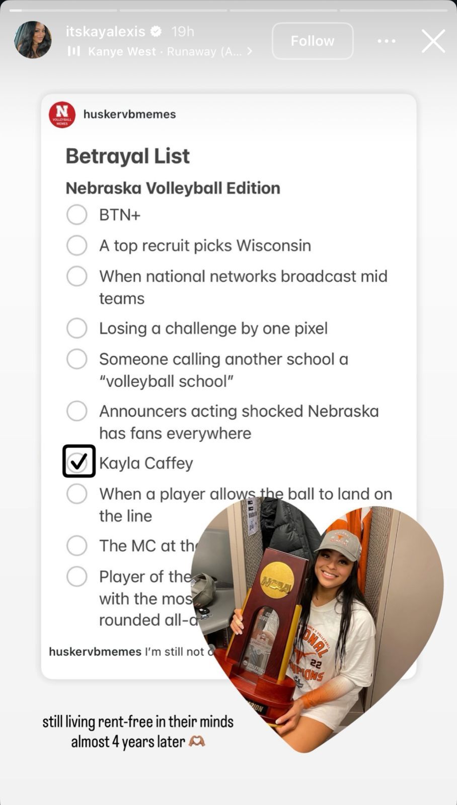 Former Nebraska Volleyball's Kayla Caffey Reacts Sharply to Inclusion ...