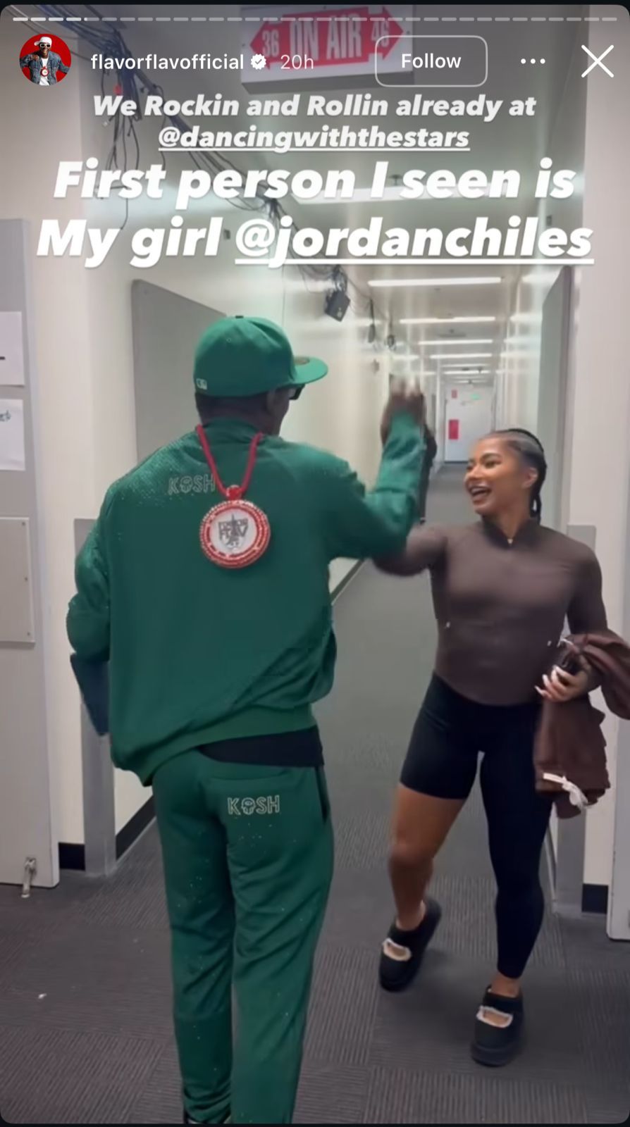 Flavor Flav Can't Hide His Excitement After Meeting Jordan Chiles at Dancing With The Stars