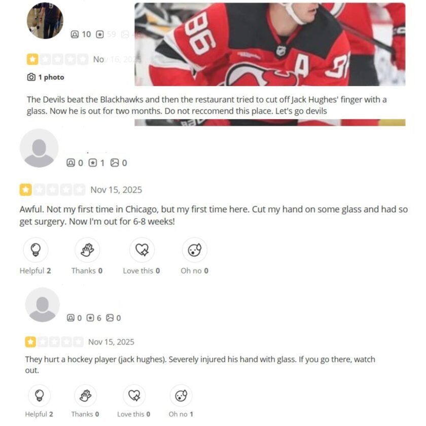 Angry NJ Devils Fans Hunt Down Steakhouse Where Jack Hughes Suffered ...