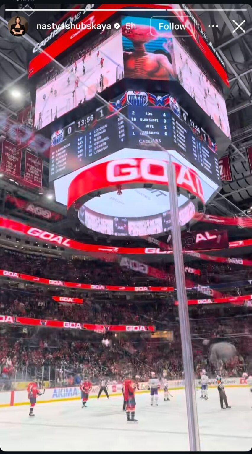 Alex Ovechkin’s Wife Gets a Front-Row Seat To Witness Capitals ...
