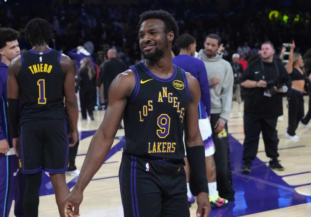 Bronny James Misses Lakers’ Road Game Along With Rookie Adou Thiero