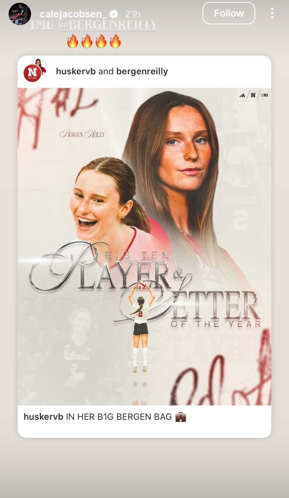 Bergen Reilly’s Boyfriend Cale Jacobsen Left Impressed As Nebraska ...