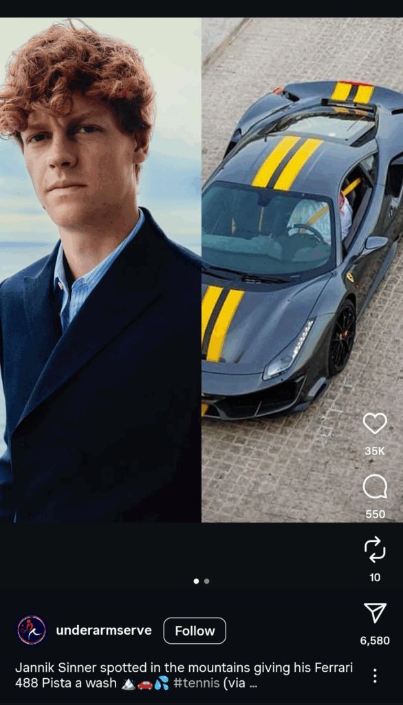 Jannik Sinner’s Ferrari, Daniil Medvedev’s McLaren, Coco Gauff’s ...