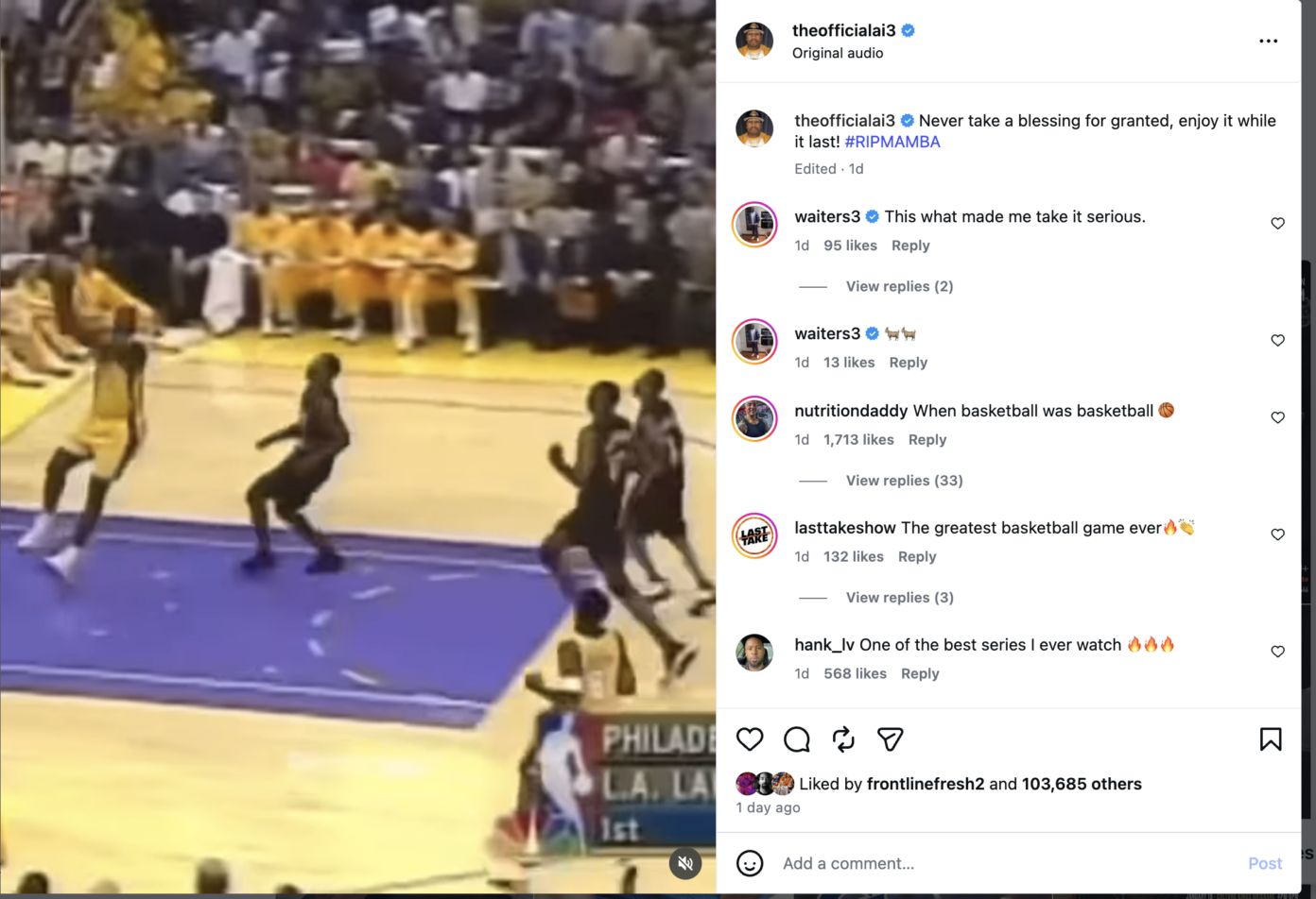 NBA Fans Show Love To Philadelphia 76ers Legend Allen Iverson