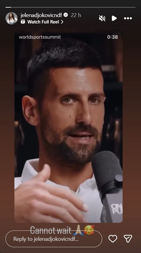 Novak Djokovic’s Wife Jelena Shares Her Anticipation for the Serb To ...