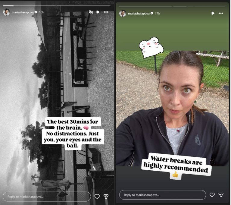 Maria Sharapova Shares Glimpses From Rare Post-Retirement Tennis ...