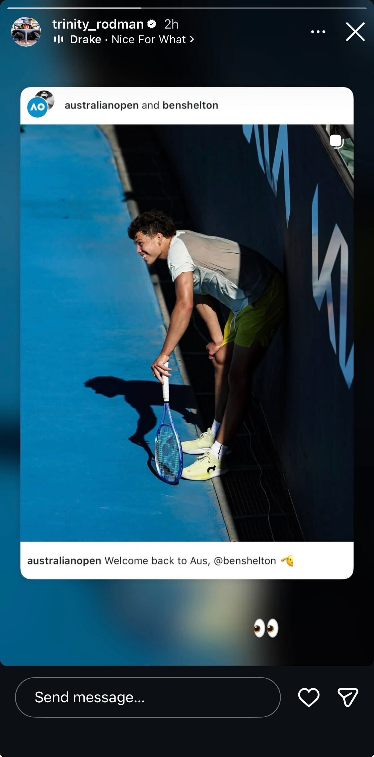 Ben Shelton Captures Girlfriend Trinity Rodman's Attention With ...