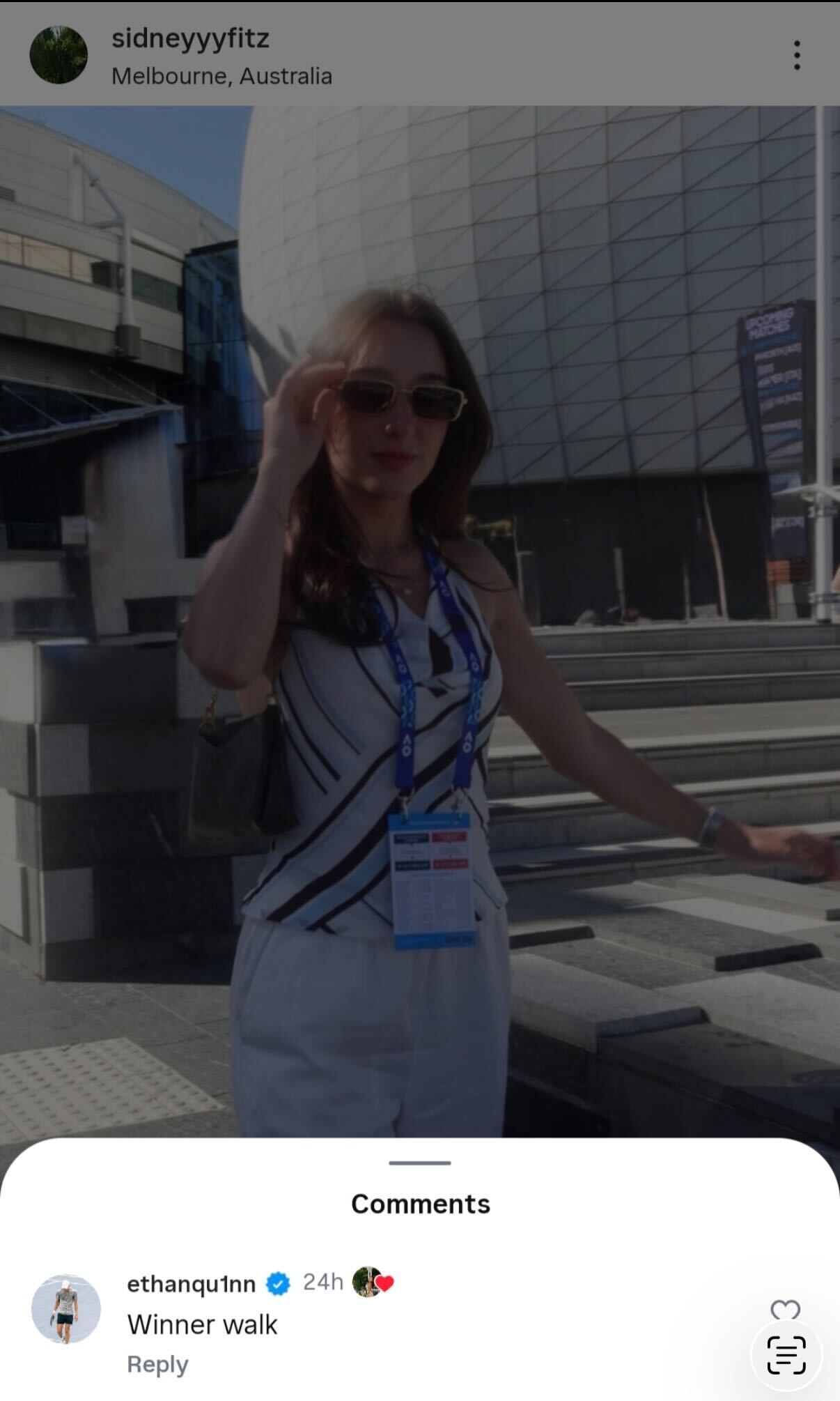 Ethan Quinn Reacts to Girlfriend’s Australian Open Experience Amid ...