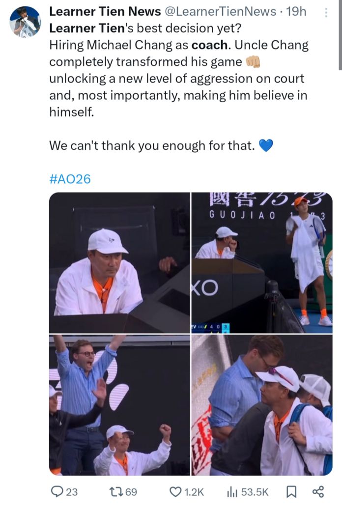 Learner Tien’s Coach at Australian Open 2026 – Bond With Michael Chang ...